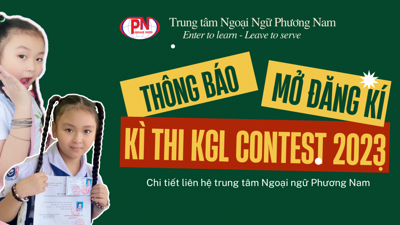 TRUNG TÂM NGOẠI NGỮ PHƯƠNG NAM THÔNG BÁO MỞ ĐĂNG KÝ KỲ THI OLYMPIC TIẾNG ANH TOÀN CẦU KGL ...